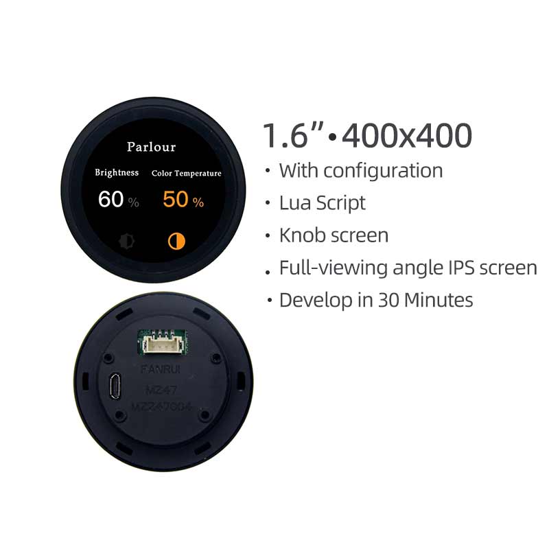 1.6 Inch HMI Human-machine Interface Circular 400x400 UI Knob Screen L ...